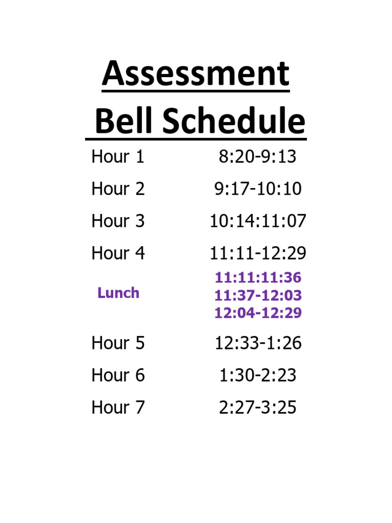 Assessment Bell Schedule | PDF