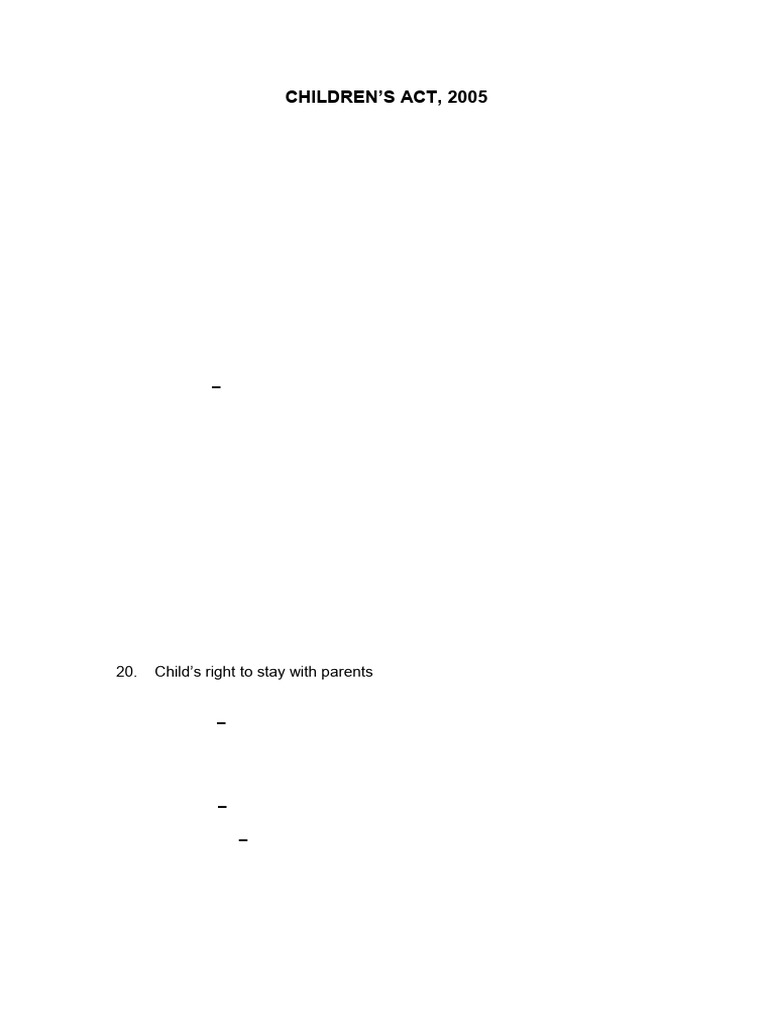 Children's Act, 2005-1 | PDF | Kidnapping | Legal Guardian