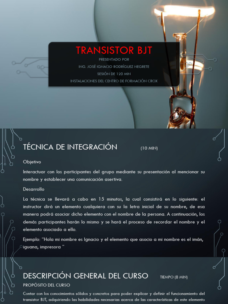 Funcionamiento del Transistor BJT | PDF | Transistor de unión bipolar ...