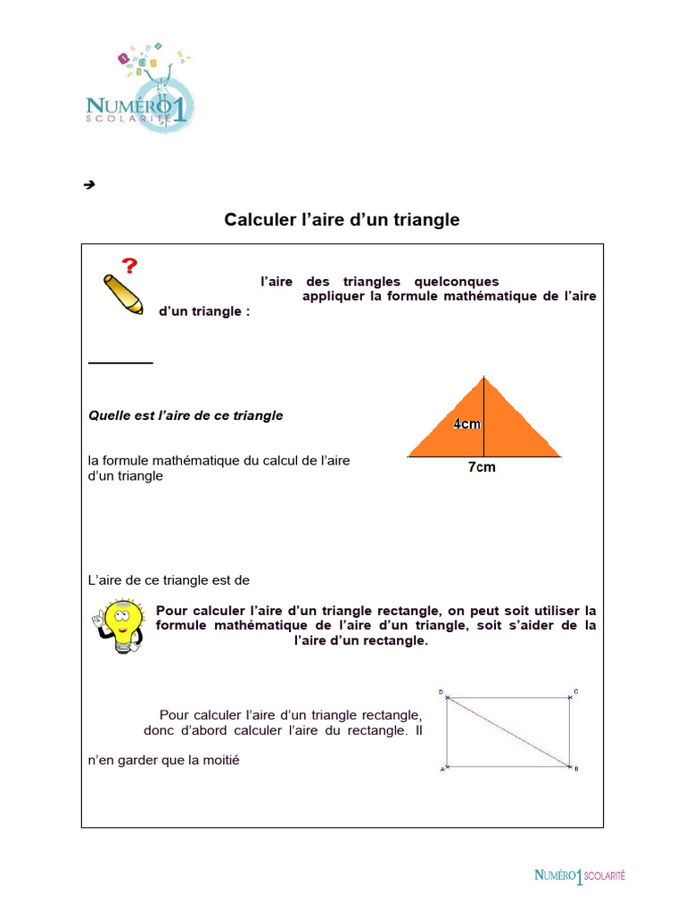 Calcul de l'aire d'un triangle | PDF | Zone | Triangle