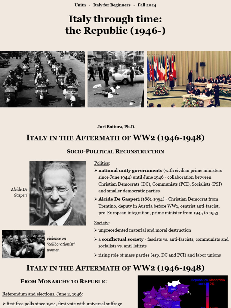 Italy's 1946 Referendum: Monarchy vs. Republic | PDF | Italy ...