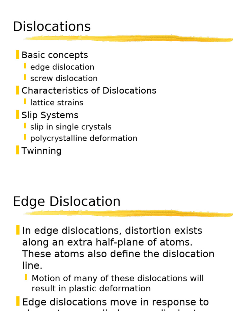 dislocations | PDF | Dislocation | Plasticity (Physics)