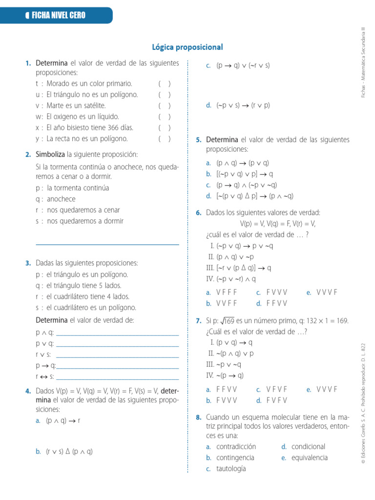 F0 - Lógica Proposicional | PDF | Proposición | Sintaxis (Lógica)