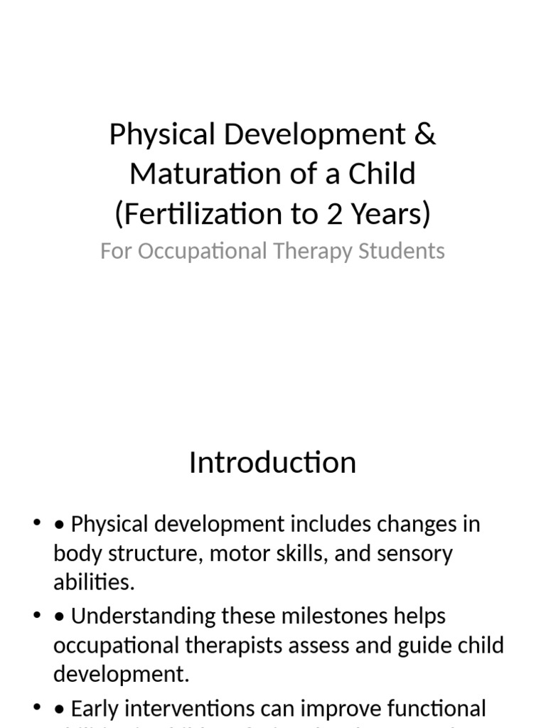 Detailed Physical Development Child | PDF