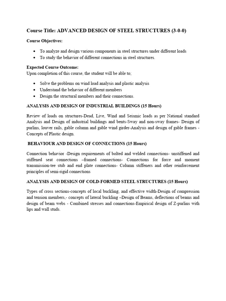 Advanced Design of Steel Structure | PDF