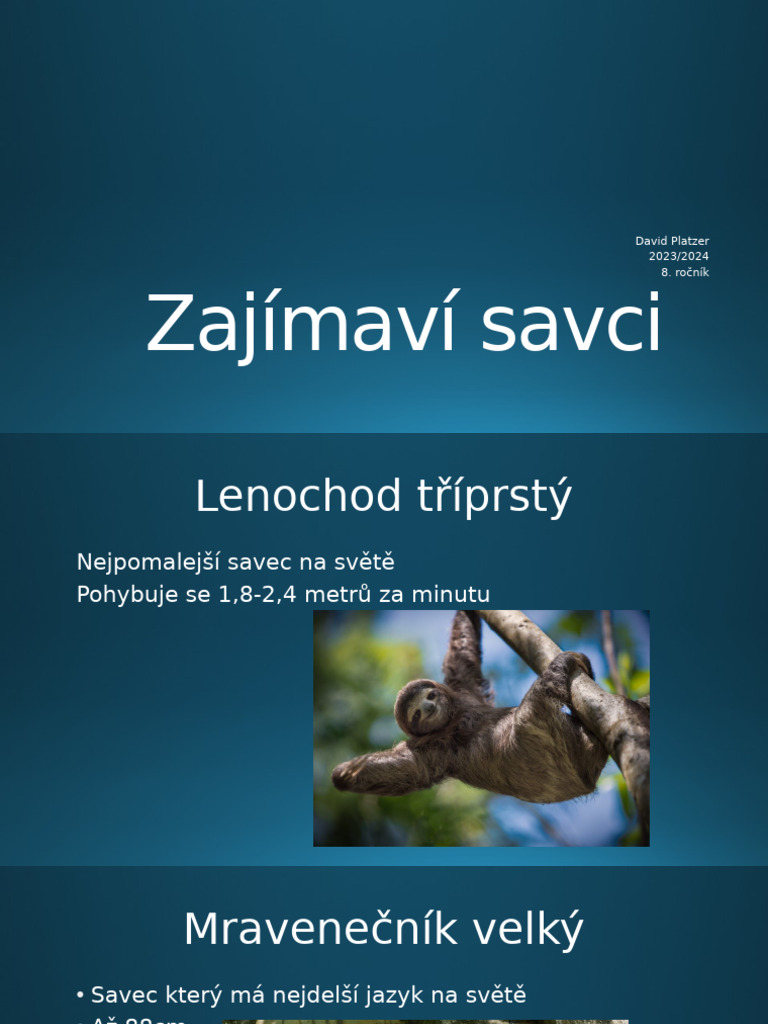 Zajímaví Savci Platzer | PDF
