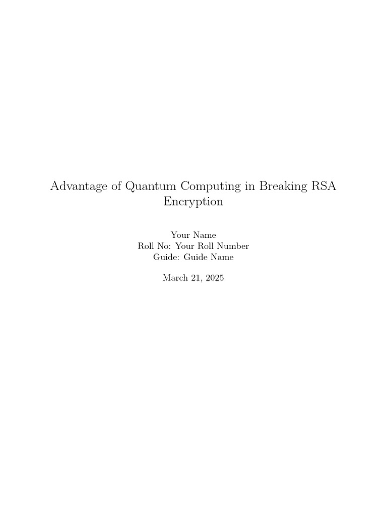 Report | PDF | Quantum Computing | Encryption