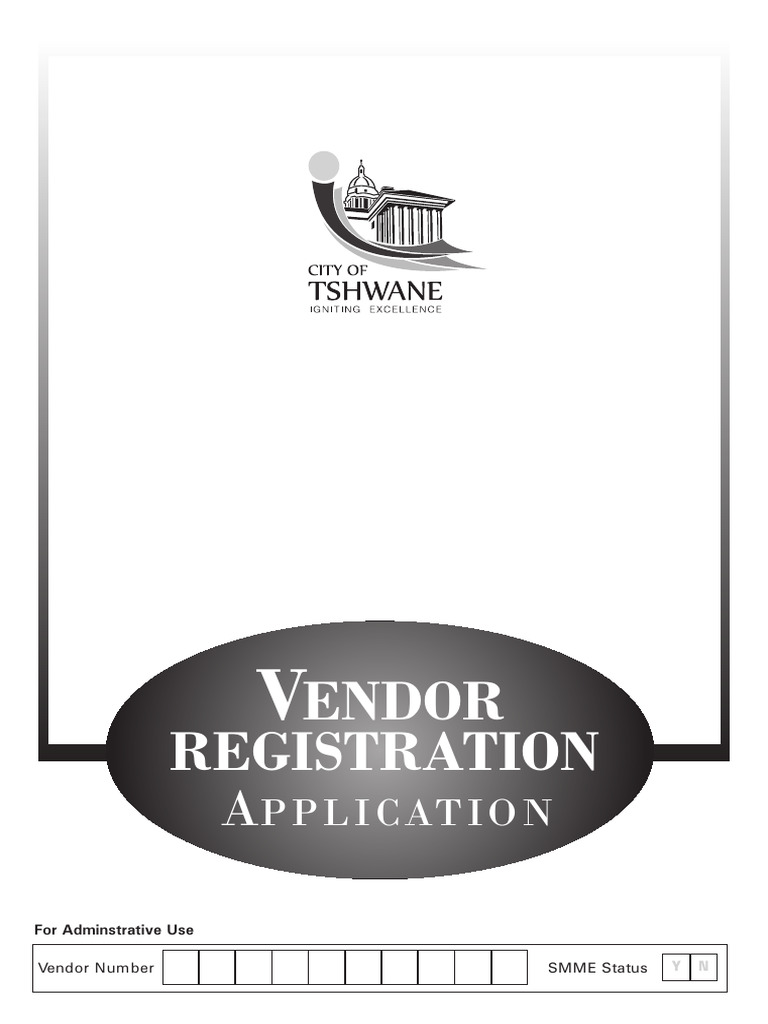 Vendor Forms Application - City of Tshwane Metropolitan Municipality ...