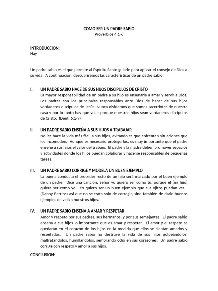 Como Ser Un Padre Sabio | PDF