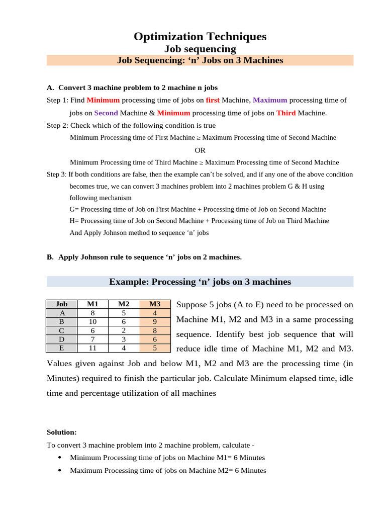 Job Sequencing 3 Machines N Jobs | PDF | Applied Mathematics | Algorithms