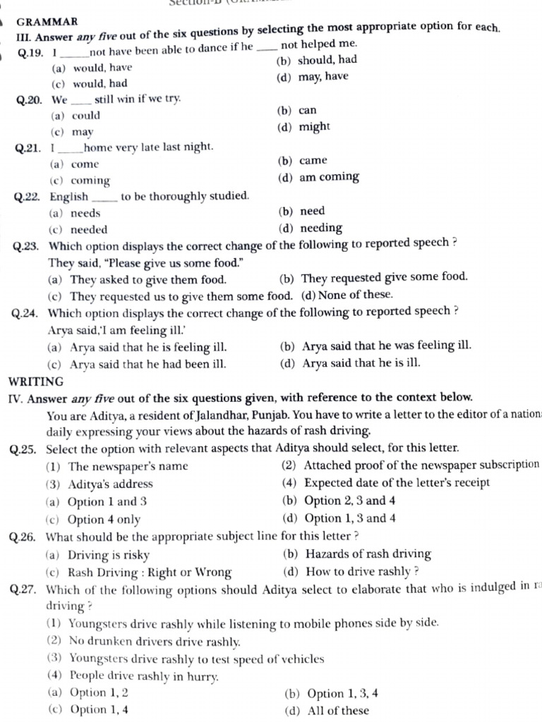 Grammar, Writing and Literature Mcqs | PDF