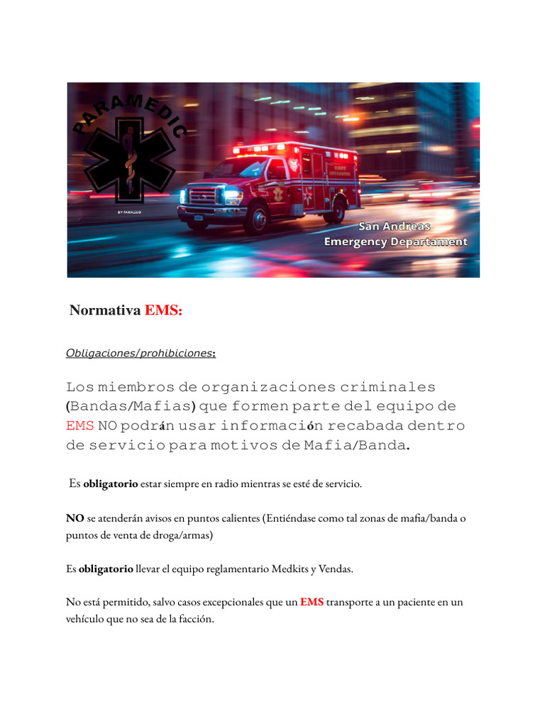 Normativa EMS | PDF | Ambulancia