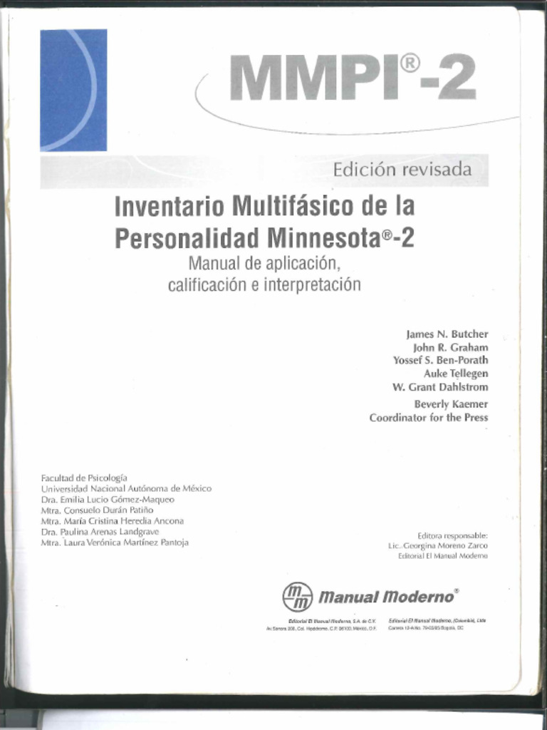 MMPI-2 Manual | PDF