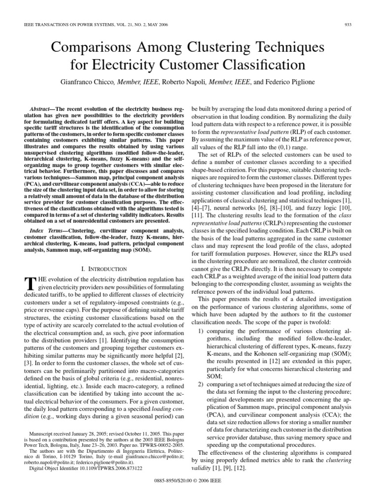 Clustering of Electricity Consumers | PDF | Cluster Analysis | Principal Component Analysis