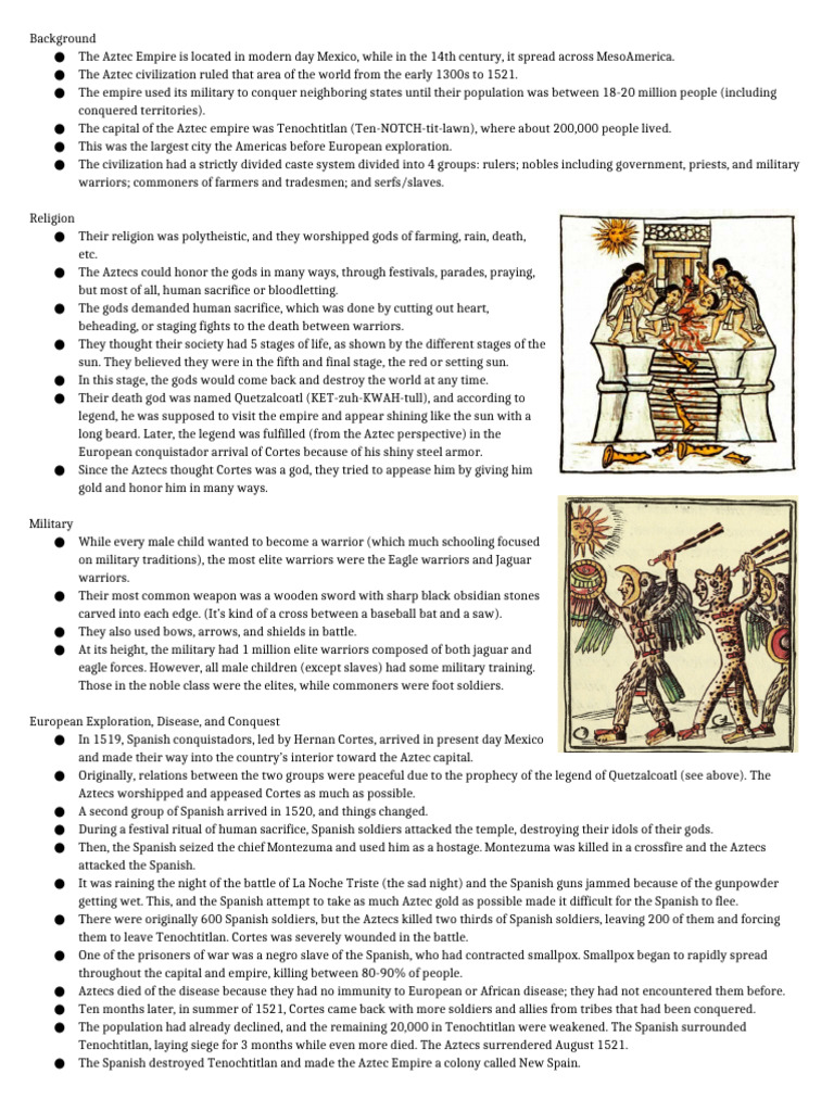 2.5 Inquiry-Aztecs Fact Sheet | PDF | Spanish Empire | Hernán Cortés