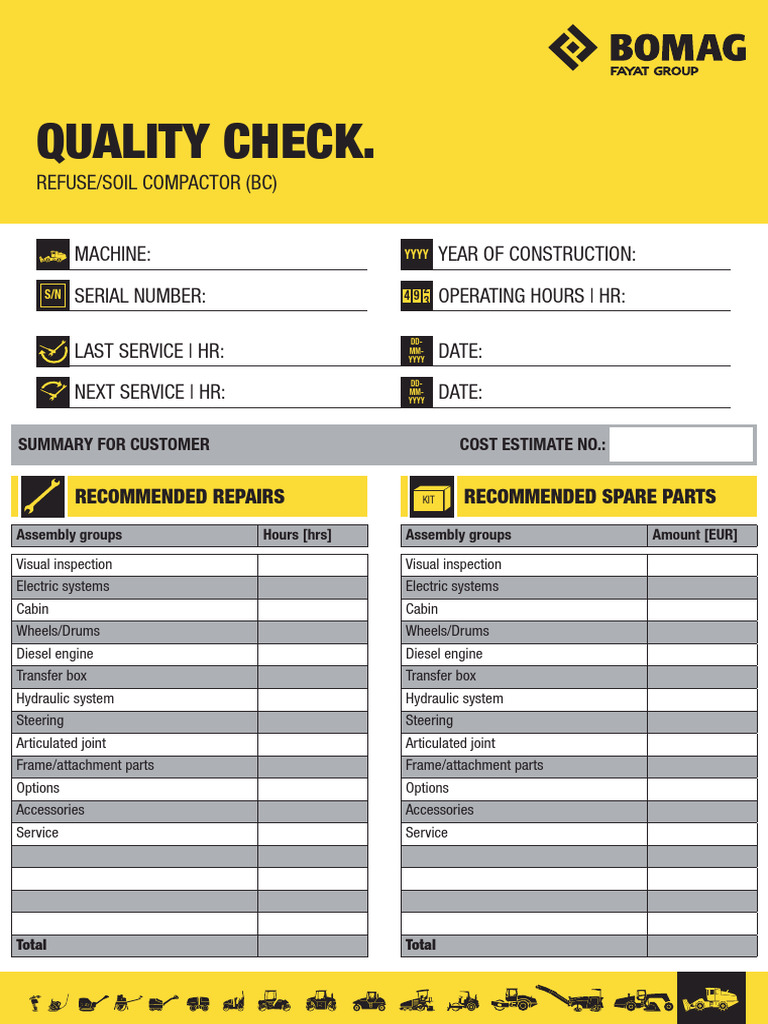 BOMAG QUALITY CHECK Refuse - Soil Compactor - BC - EN | PDF | Engines ...