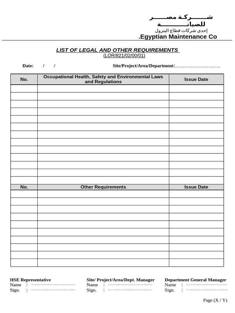 01 - Legal and Other Requirements Form | PDF