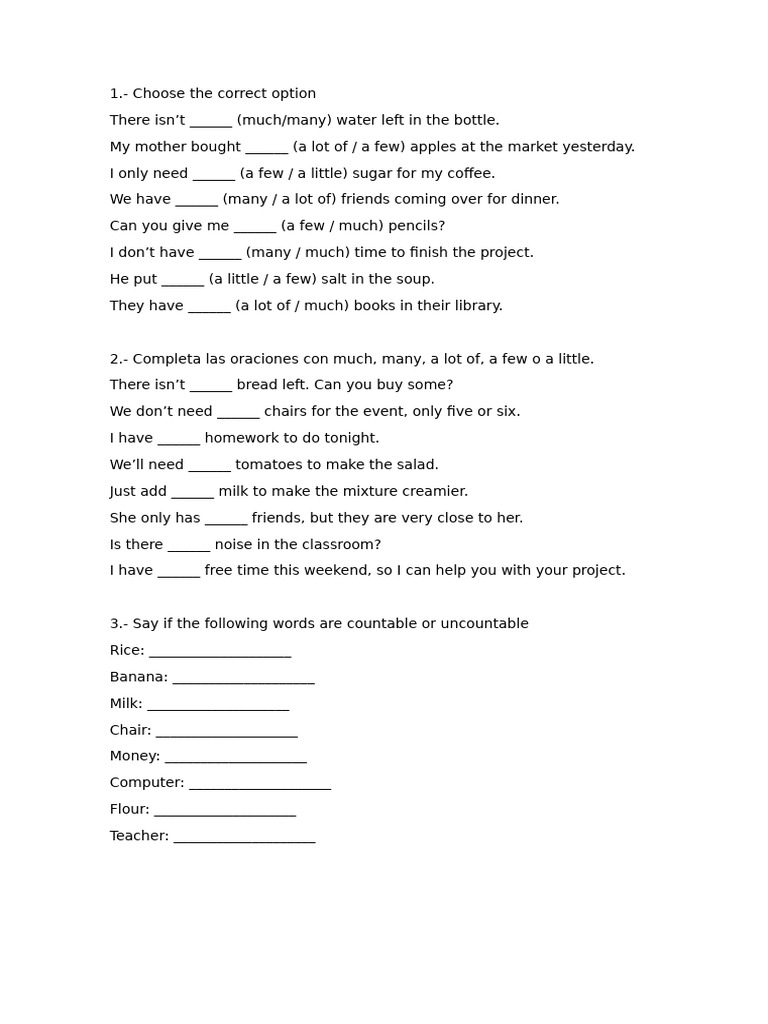 Contables e Incontables | PDF