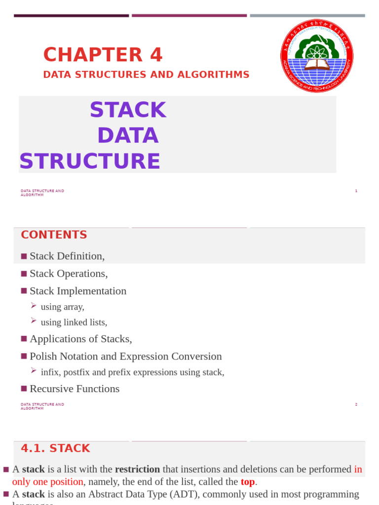 Chapter 4 STACK.pptx | PDF | Computer Programming | Software Engineering