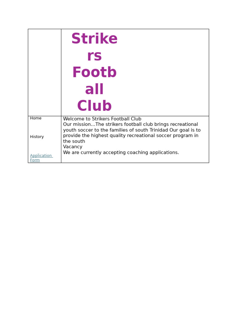 Strikers Football Club | PDF