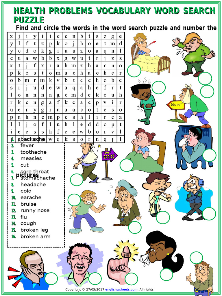 Health Problems Vocabulary | PDF