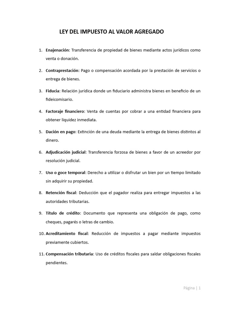Glosario LIVA | PDF | Impuesto al valor agregado | Impuestos