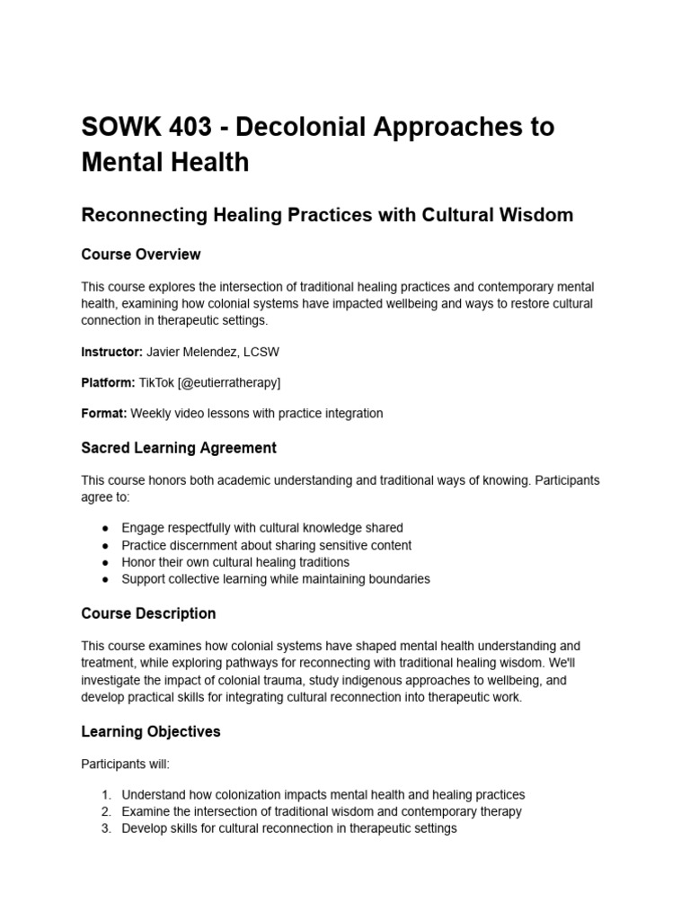 403 - Decolonial Approaches To Mental Health (v1) | PDF | Mental Health ...