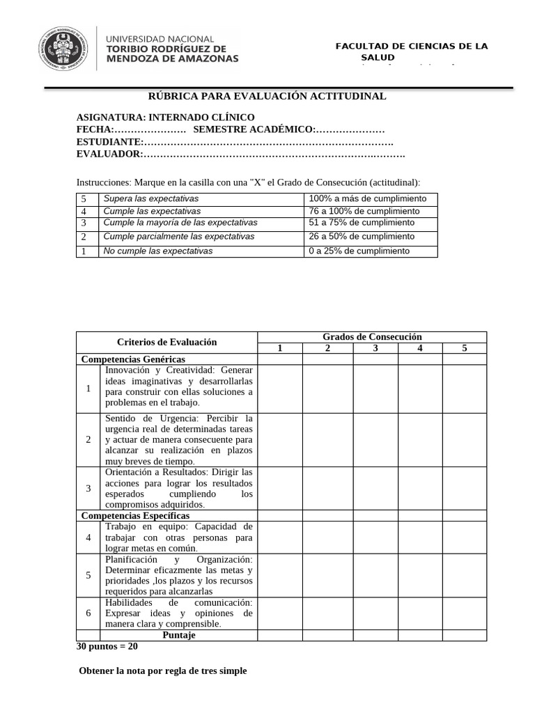 5 - Formato PARA EVALUAR ACTITUDINAL | PDF