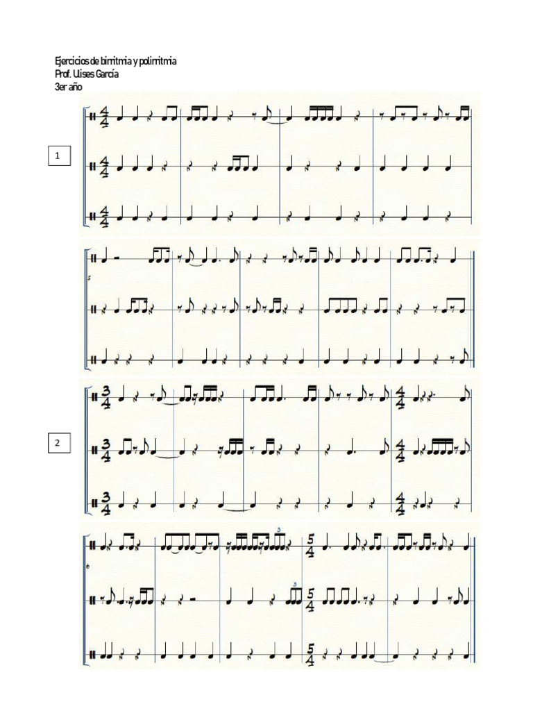 Ejercicios rítmicos | PDF