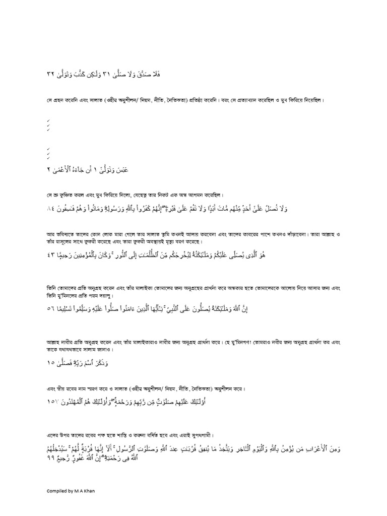 Of Salaat Definition and Application From The Quran | PDF