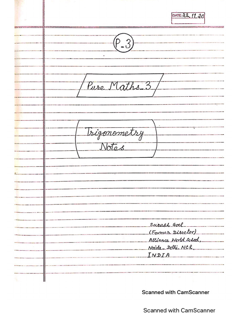 p3 Trigonometry Notes | PDF