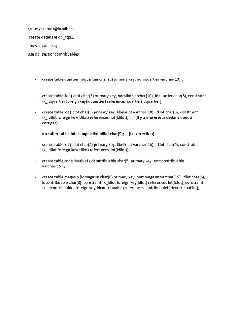 MySQL Database Creation Guide | PDF