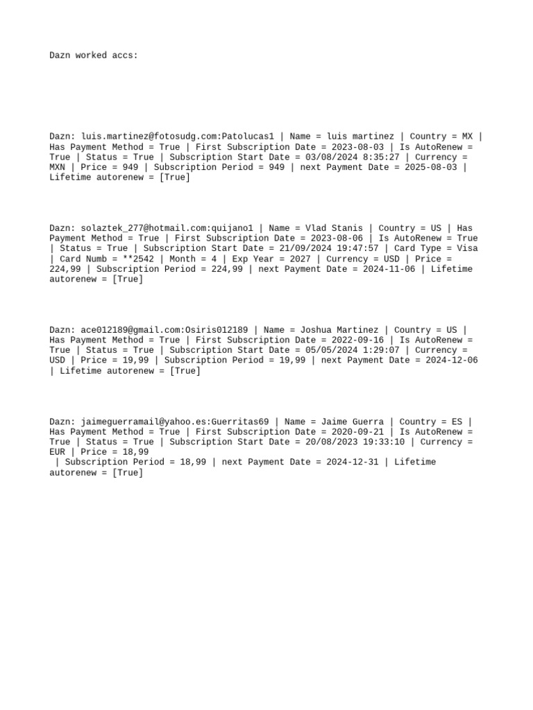 Dazn worked accs | PDF