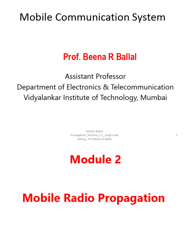 Module 2.1_Mobile radio propogation_BRB | PDF | Radio Propagation | Polarization (Waves)