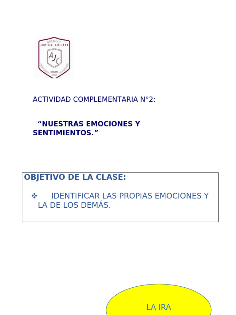 Ii Unidad 3 Segunda Actividad Complementaria | PDF | Ira | Las emociones