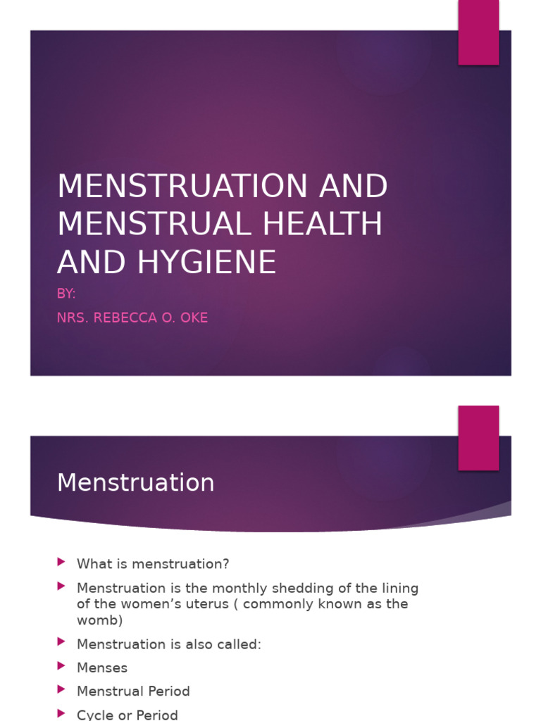 Menstrual Health and Hygiene Guide | PDF | Menstrual Cycle | Animal ...