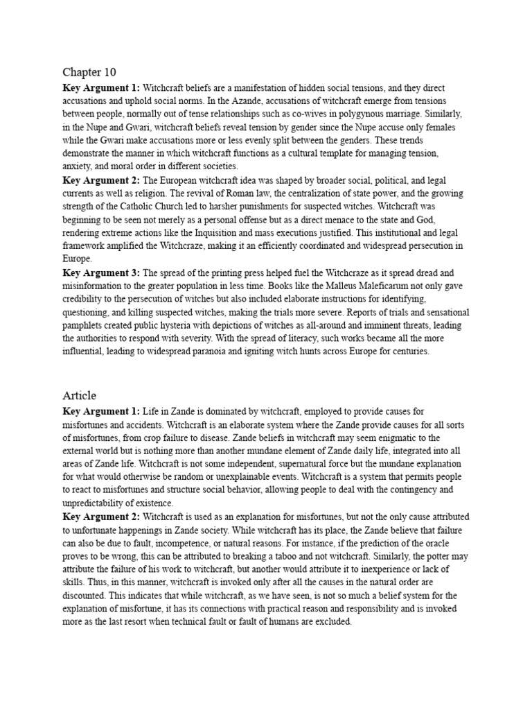 Module 10 Summary | PDF | Witchcraft