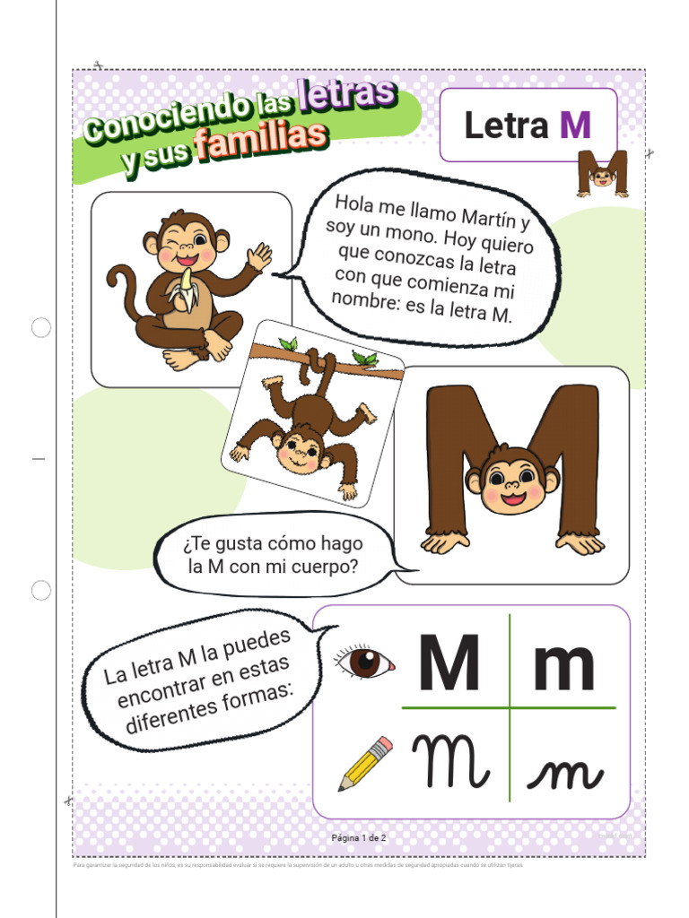 Seguridad infantil y letra M | PDF