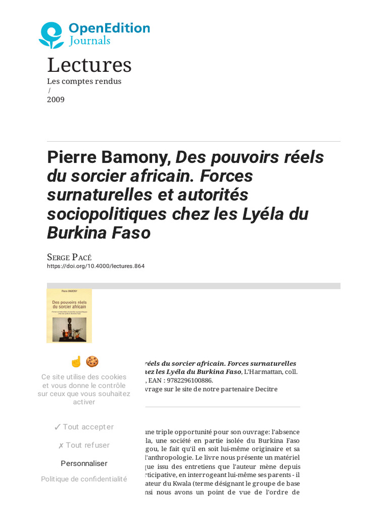Pouvoirs du sorcier chez les Lyéla | PDF | Sorcellerie | Friedrich Hayek