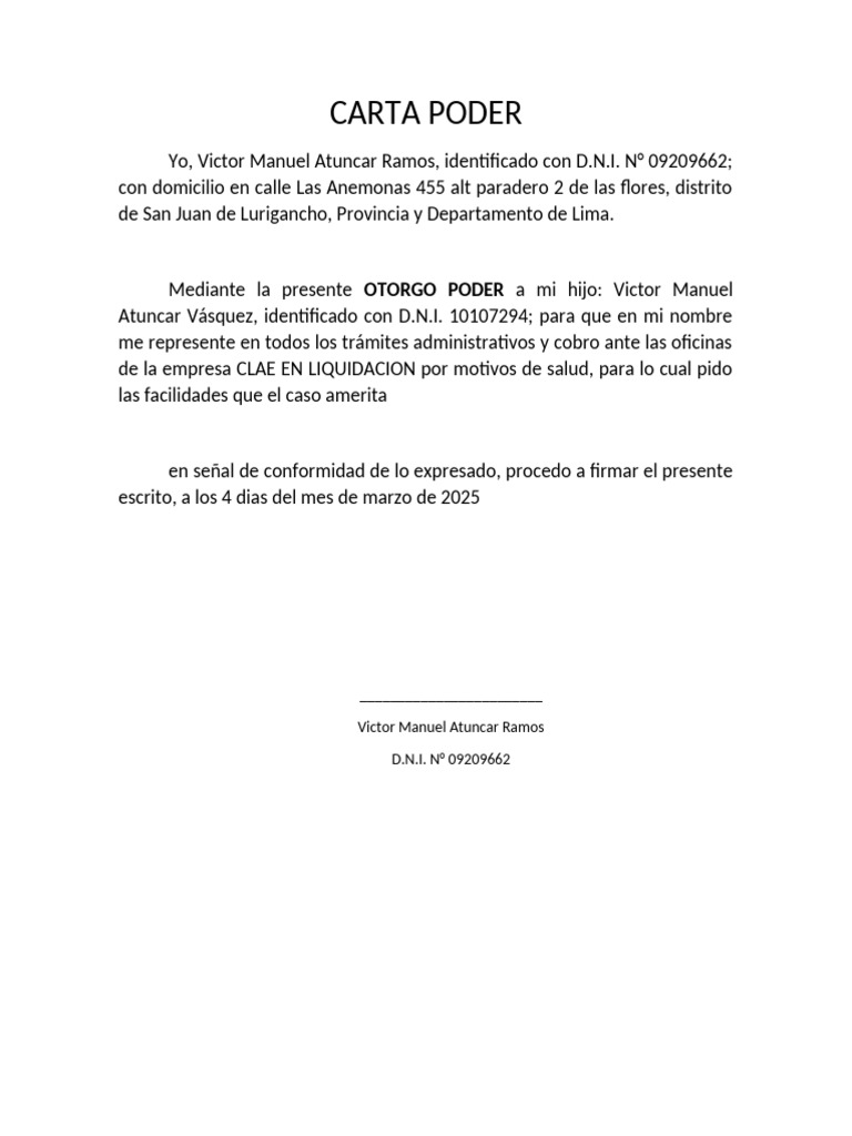 Carta Poder | PDF