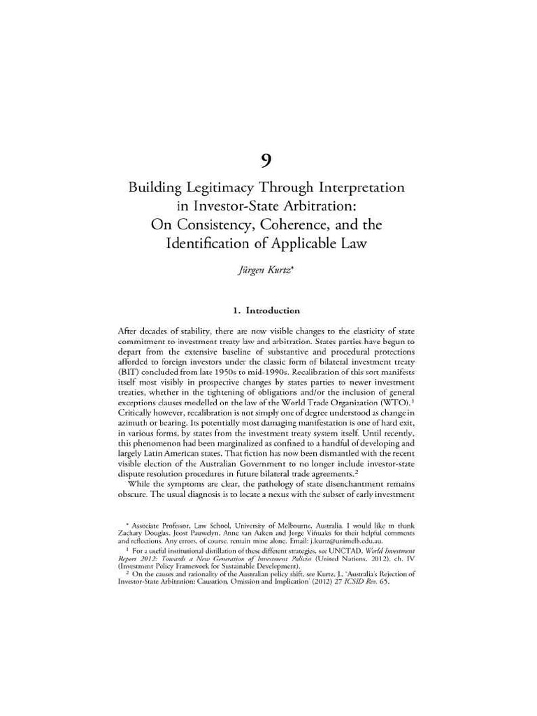 Kurtz - Building Legitimacy Through Interpretation in Investor-State ...