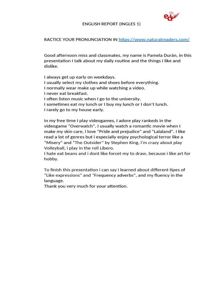 English 1 Report Format (2) 1 | PDF