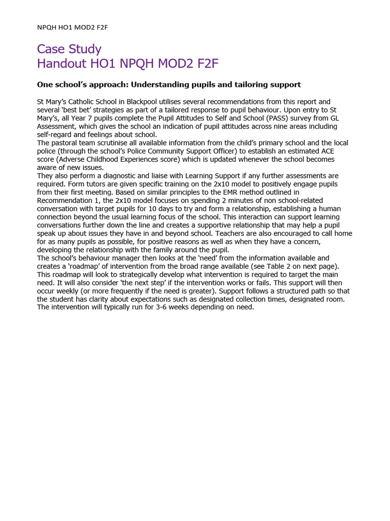 Llse NPQH Mod2 F2F Ho1 | PDF