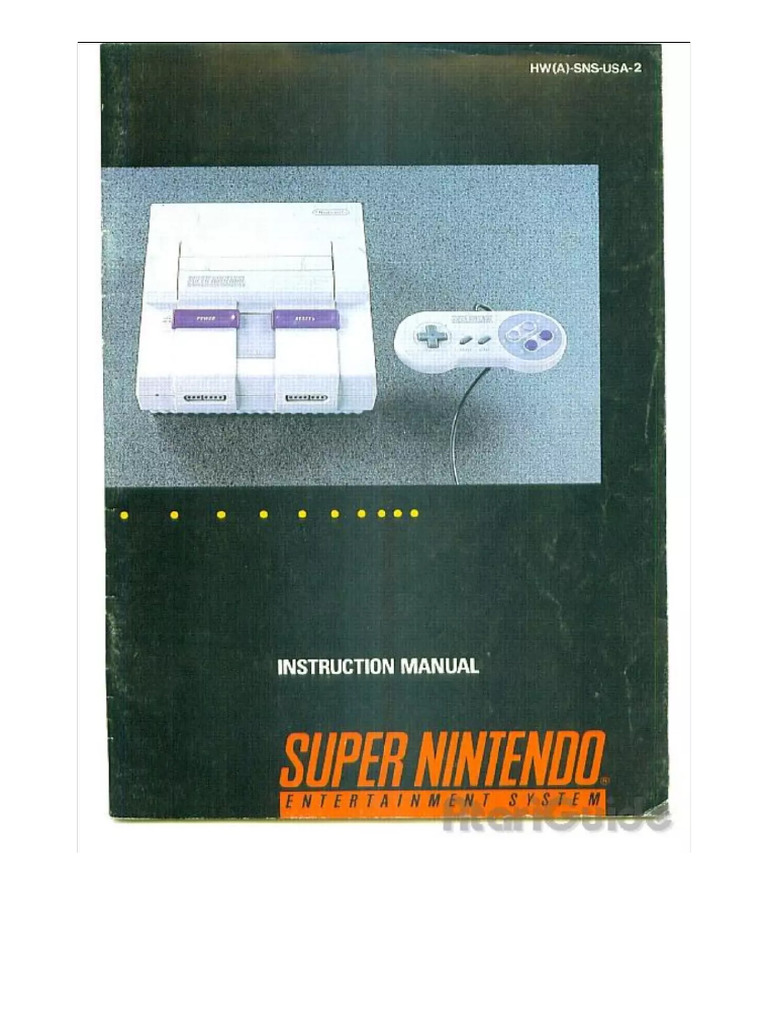 Manual de Usuario Nintendo SNES (21 Páginas) | PDF