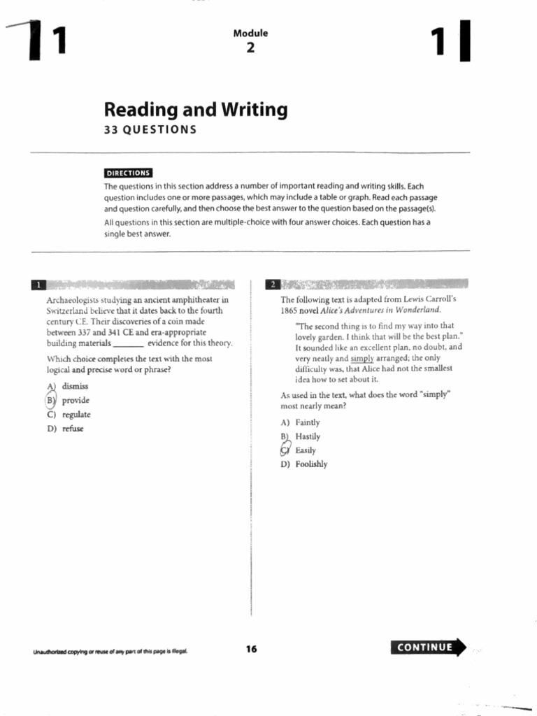PSAT Practice 1 Module 2 RW | PDF