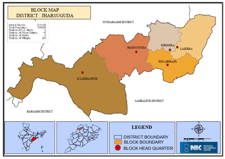 Jharsuguda Block Map Overview | PDF