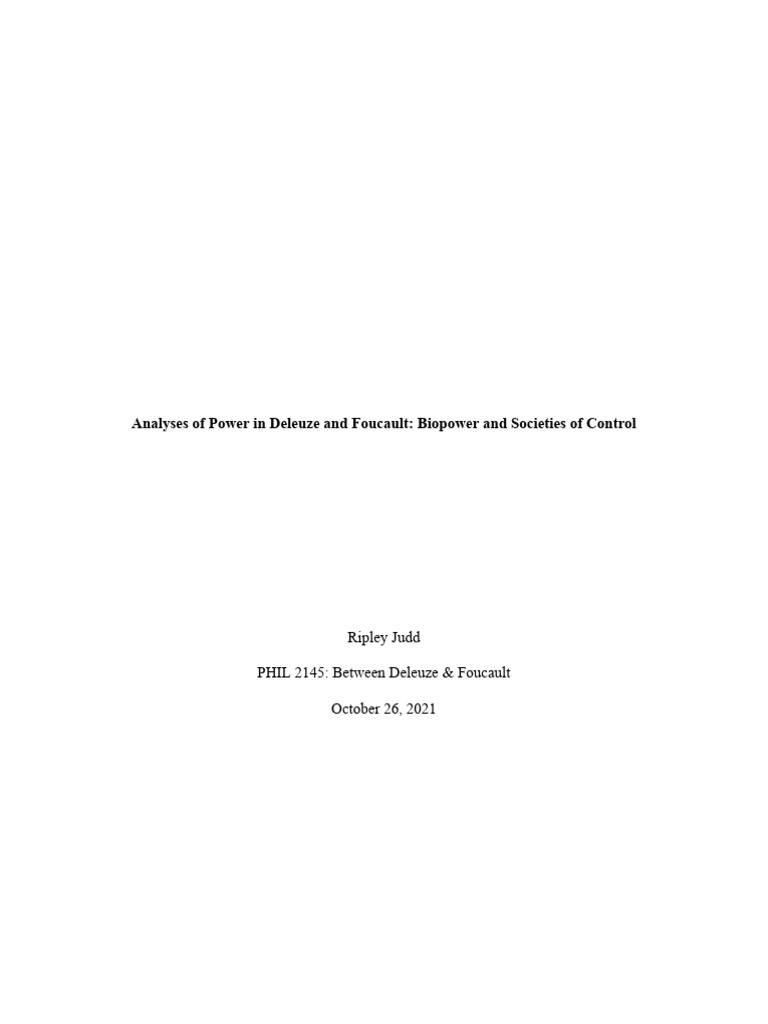 Power Dynamics in Deleuze and Foucault | PDF | Michel Foucault