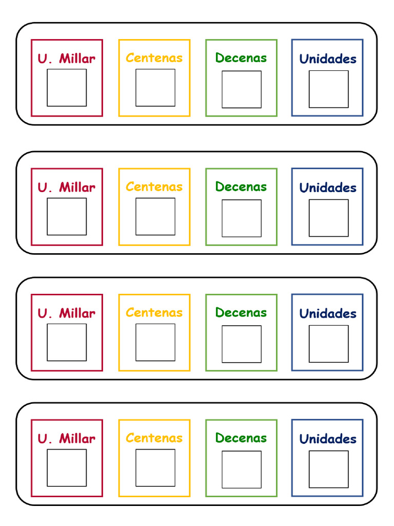 UNIDAD,DECENA,CENTENA Y UNIDAD DE MILLAR | PDF