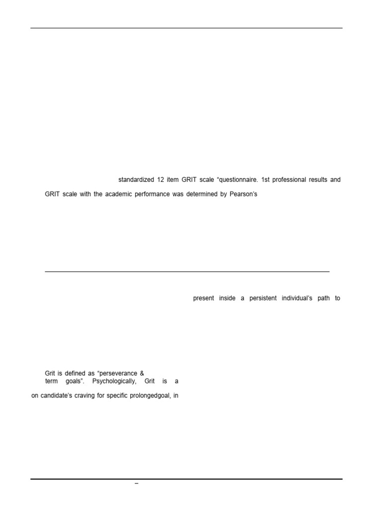 Correlation Between MCAT Aggregate Marks, Grit and Academic Performance of Students | PDF ...