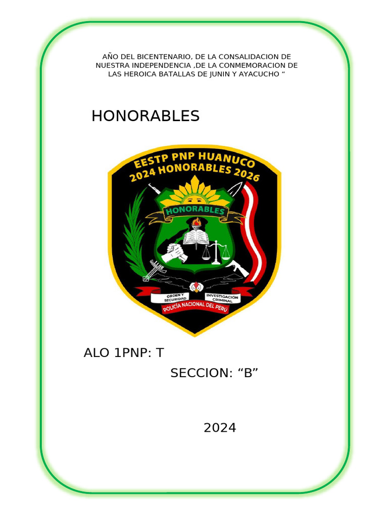 Caratula Honorable | PDF